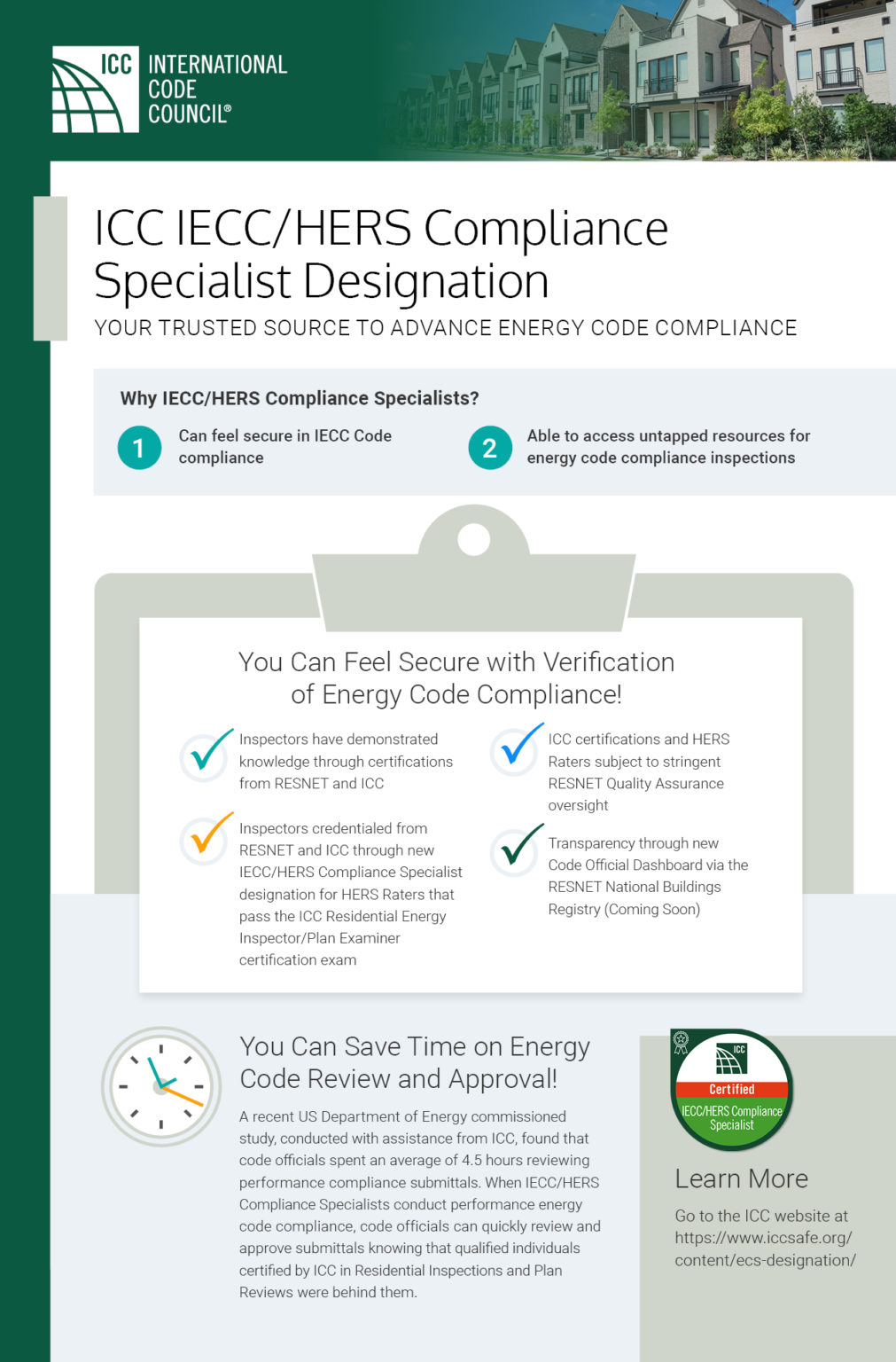 Infographic: ICC IECC HERS® Compliance Specialist Designation - RESNET